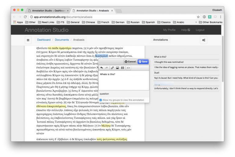 Social annotation with Annotation Studio – Teaching and Learning with Technology at Reed